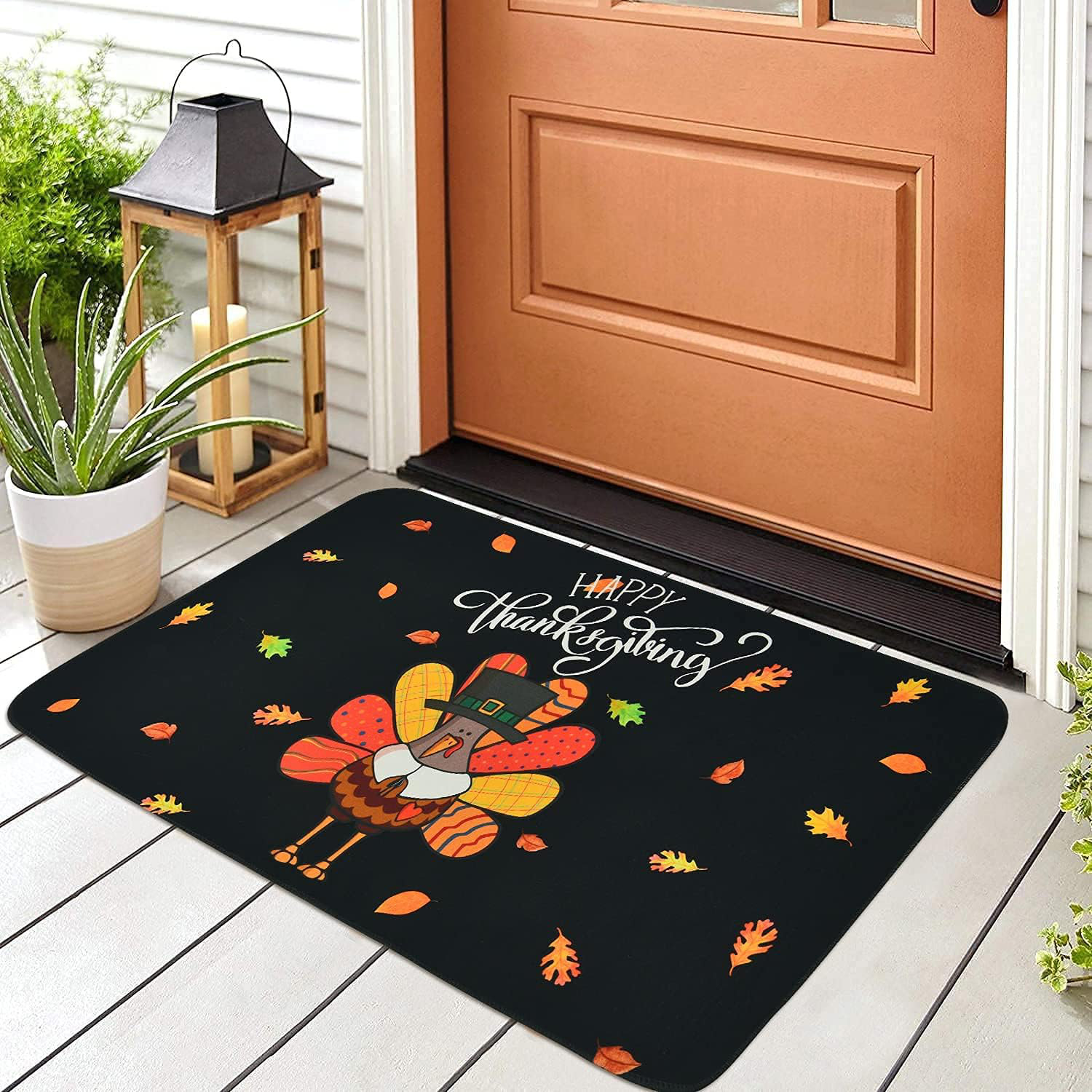 Ophelia & Co. Thanksgiving Door Mat Outdoor, Fall Turkey Doormat Non ...