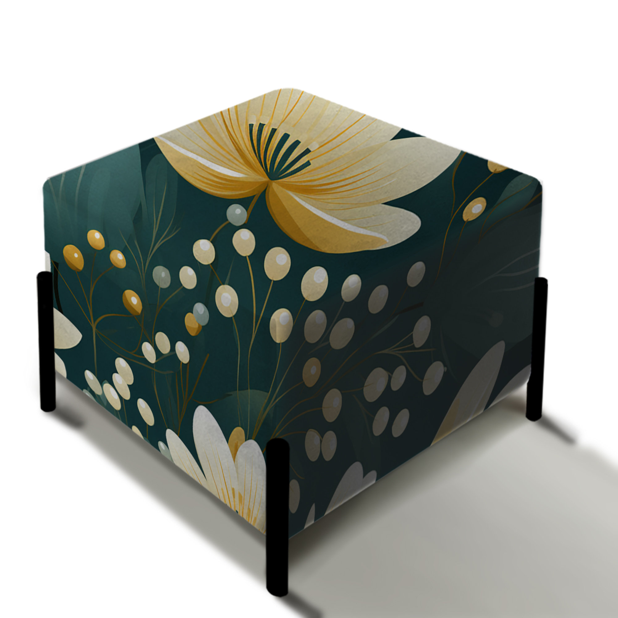 Design Art Vintage Romance Green Marvel Blooms I - Floral Square ...