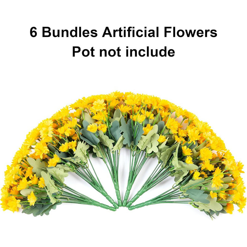 Primrue Artificial Flowers For Outdoors Spring Decoration, 6 Bundles ...