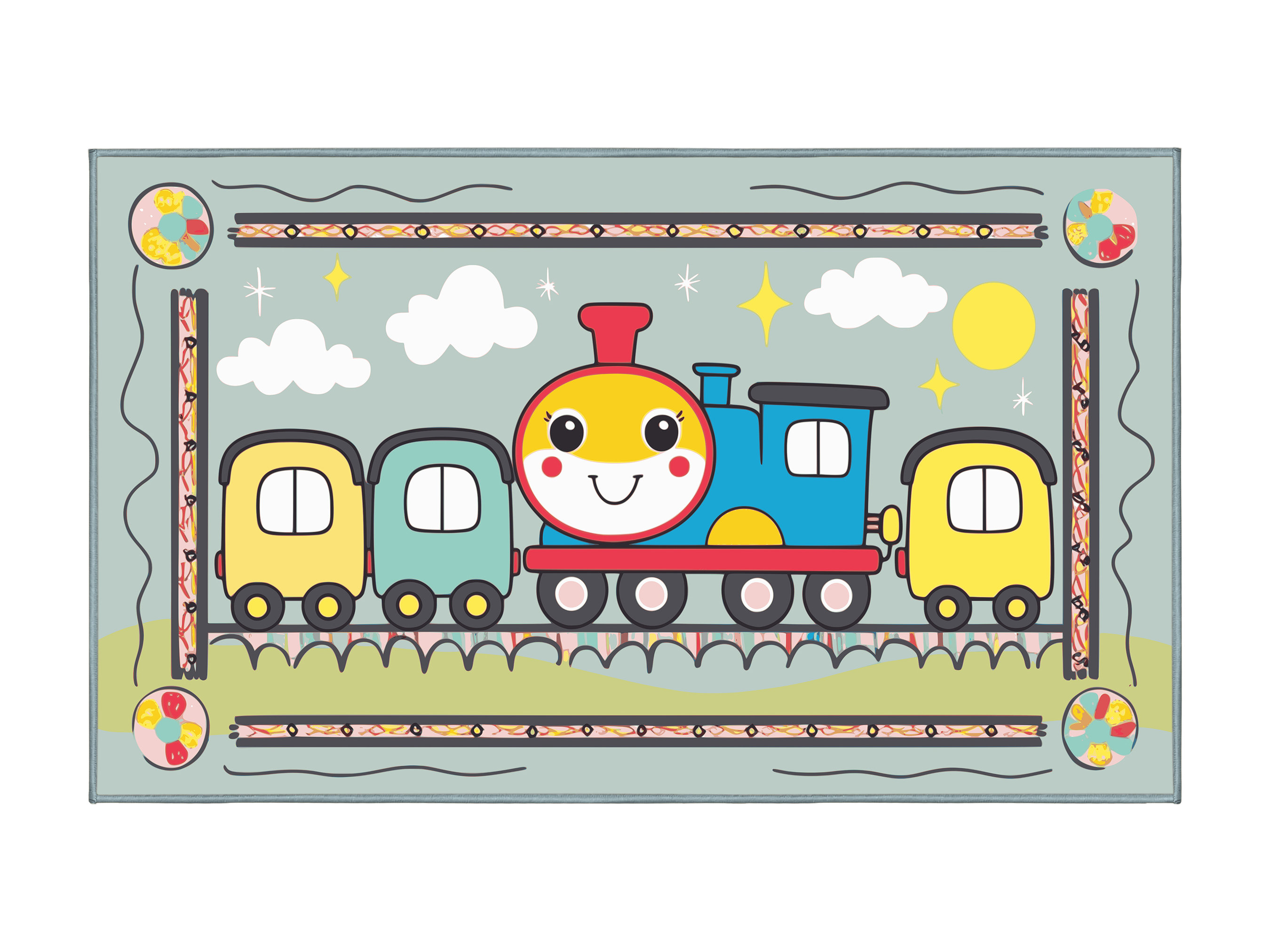 Mason & Marbles Washable Cars Plane Train Kids Rug | Wayfair