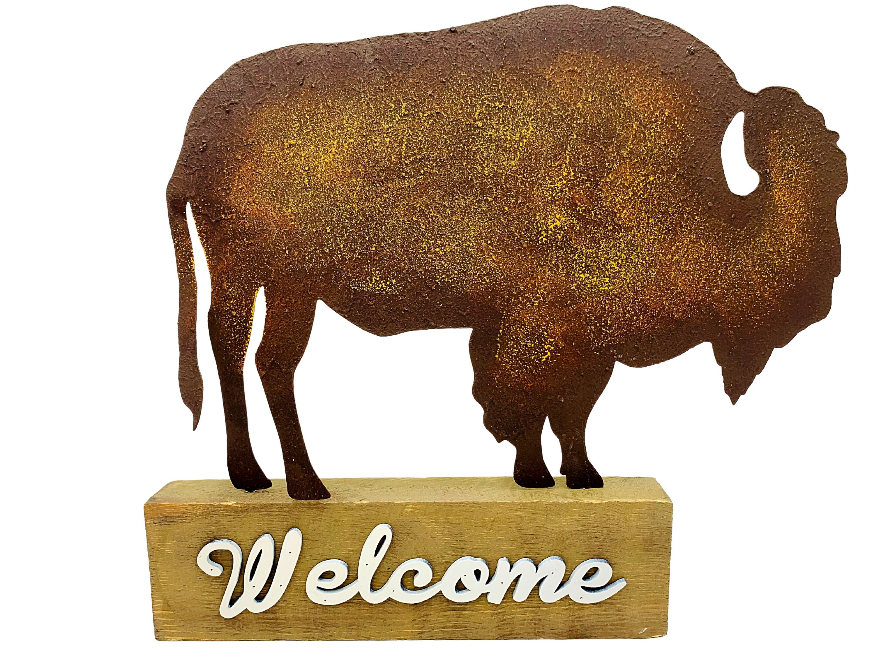 Loon Peak Buffalo Themed Welcome Sign - Wayfair Canada