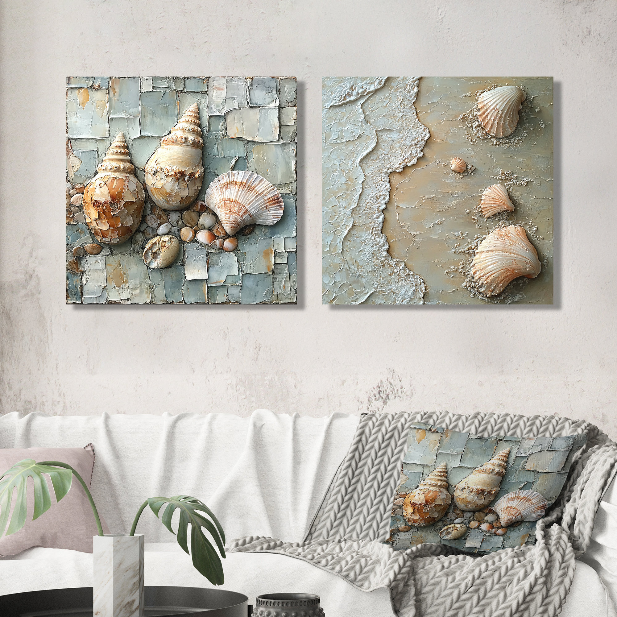 Dovecove Minimalism Seashells Treasures I - Seashells Wall Art ...