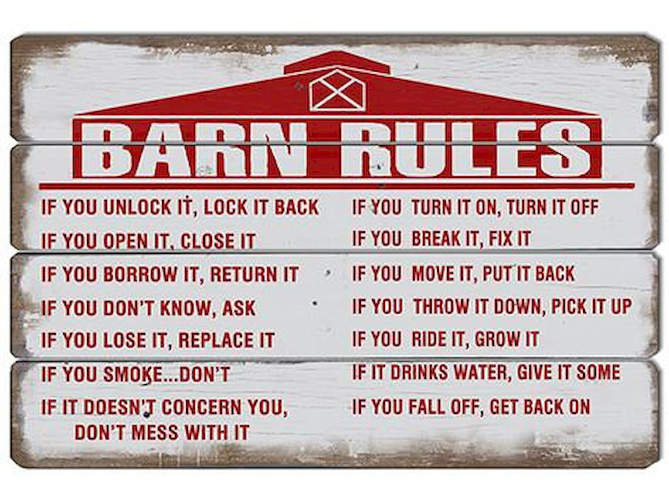 Millwood Pines Barn Rules Wooden Sign Wall Décor | Wayfair
