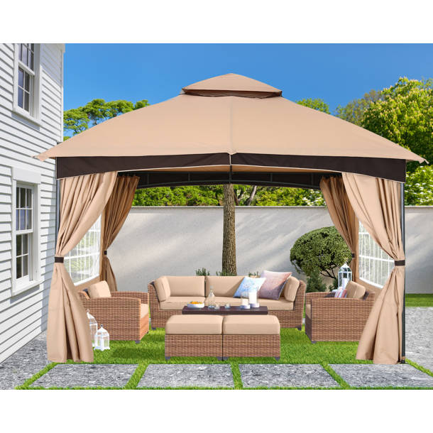 APEX GARDEN Beige Fabric Replacement Canopy for Gazebo | Wayfair