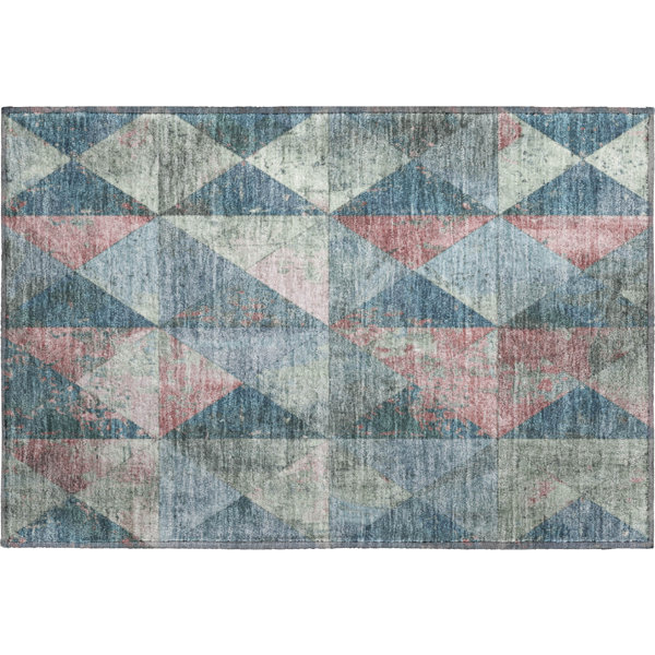 East Urban Home Premium Machine Washable Meidell AMF1721 Geometric Rug ...