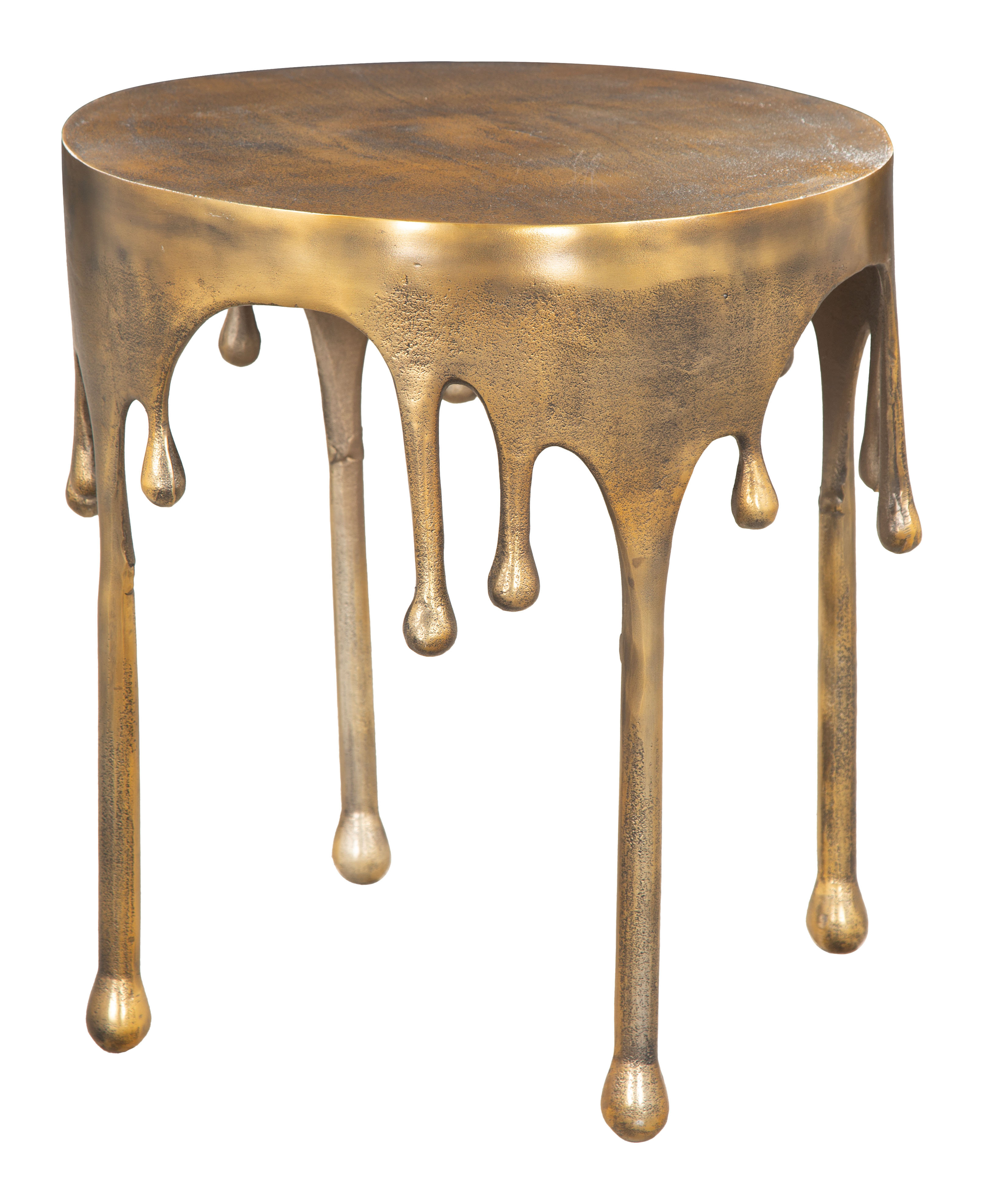 Rosdorf Park Drip Side Table Antique Brass | Wayfair
