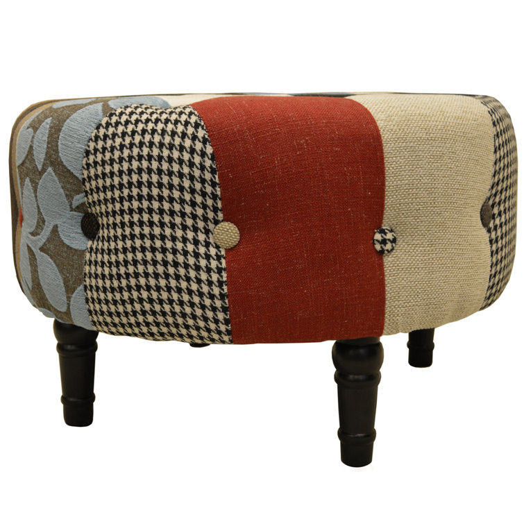 ClassicLiving 55cm Wide Tufted Round Floral Footstool Ottoman & Reviews ...