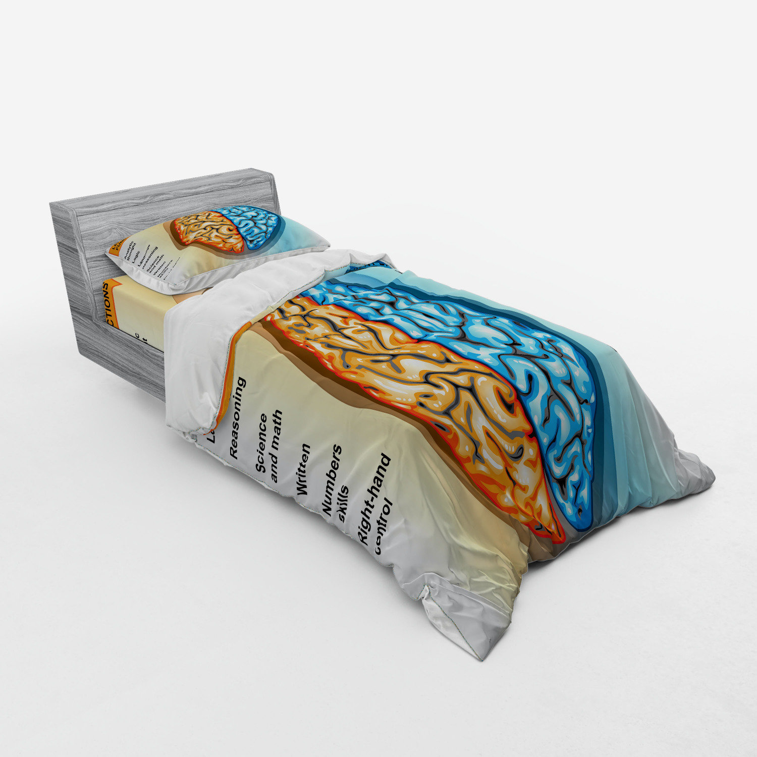 Ambesonne Educational Orange/Turquoise Microfiber Duvet Cover Set | Wayfair