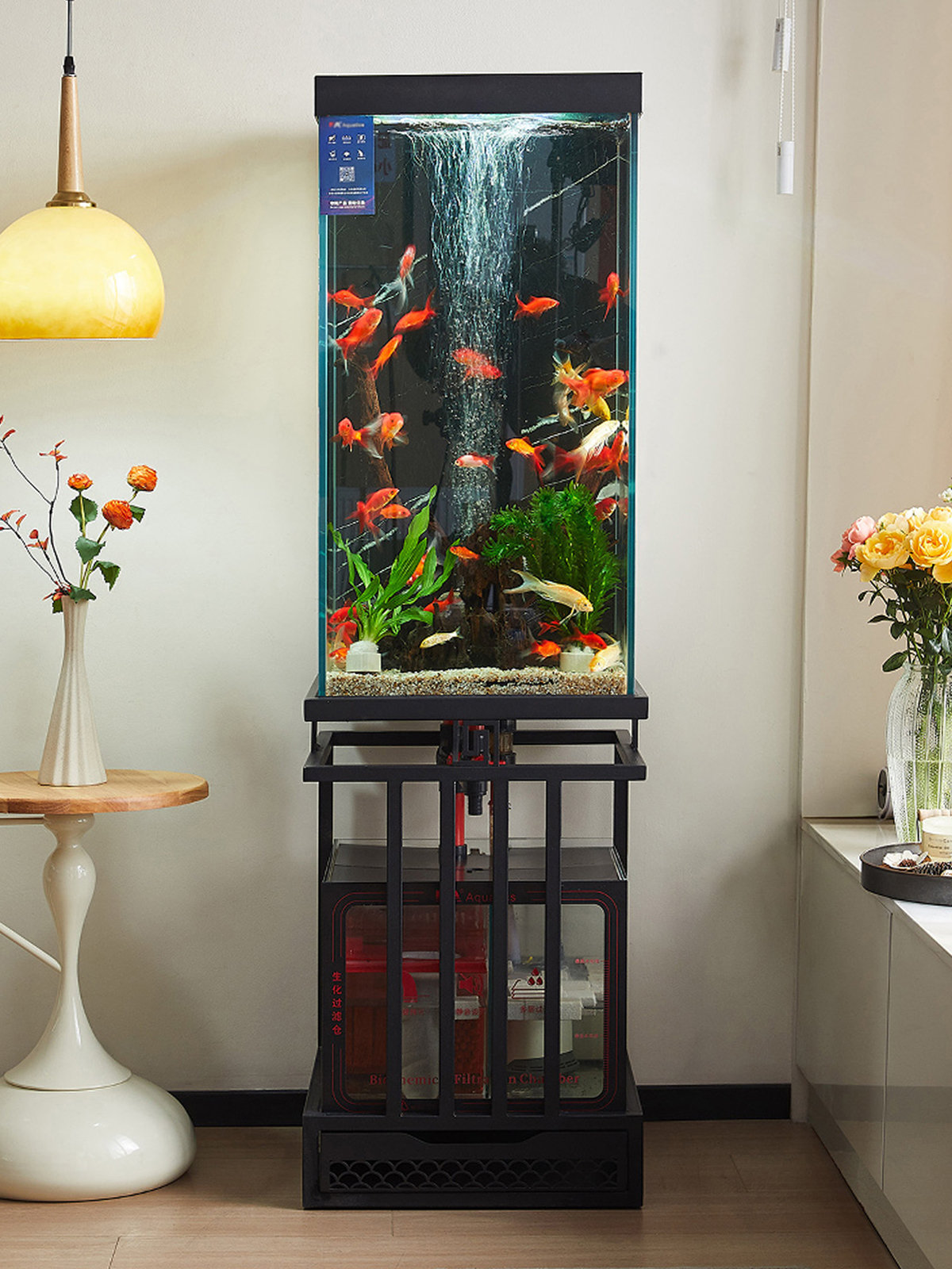 Tucker Murphy Pet™ Industrial-Style Grid Base Glass Aquarium Tank | Wayfair