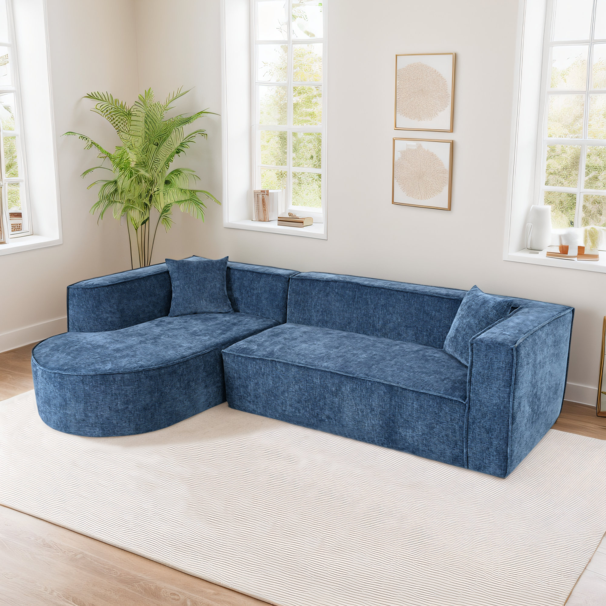 Latitude Run® 109.2" Modern Style Sectional Sofa,Sponge Sectional Sofa ...