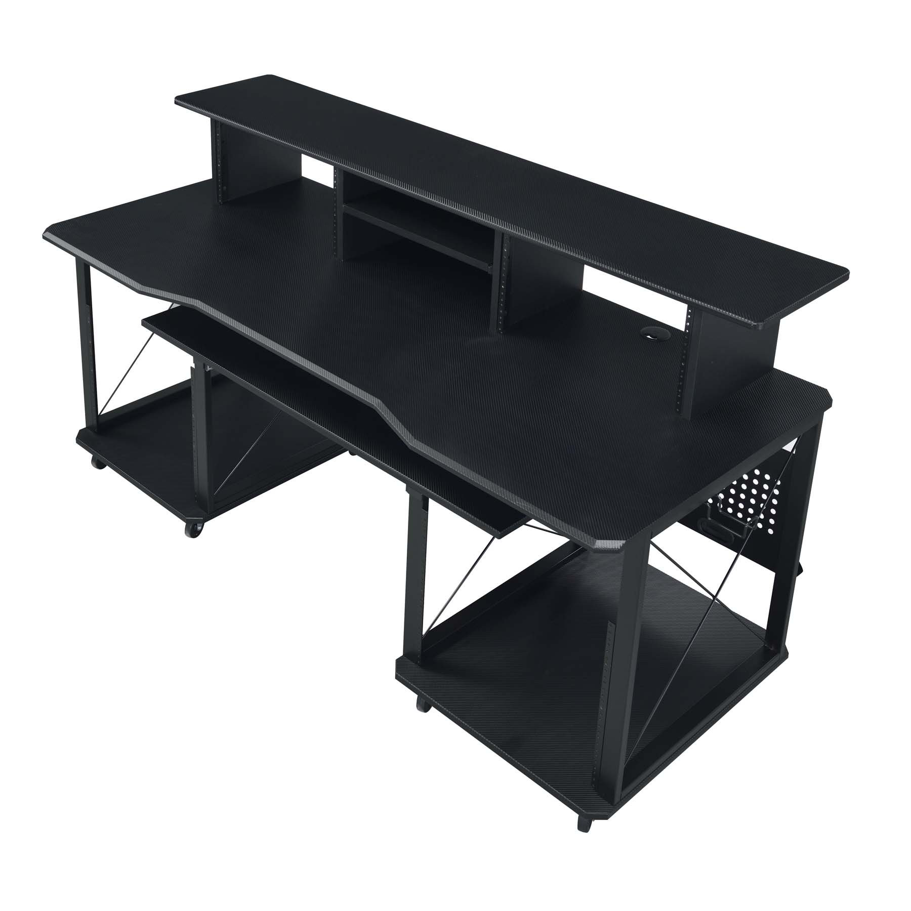 Inbox Zero Hashmeet Rectangular Music Desk with Hutch | Wayfair