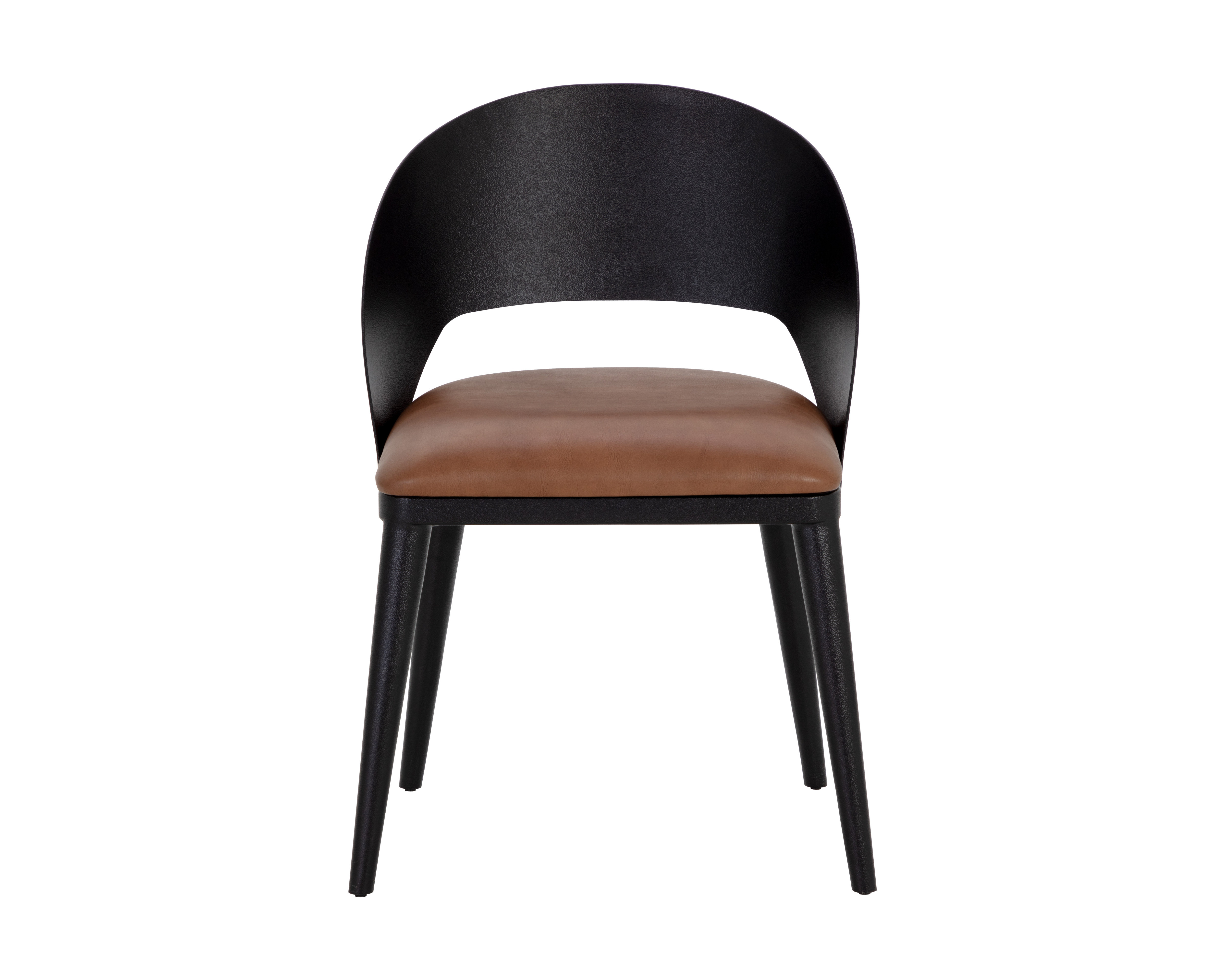 Corrigan Studio® Shadron DINING CHAIR - BLACK - COGNAC LEATHER | Wayfair