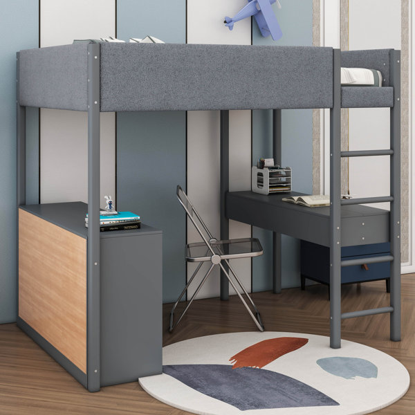 Harriet Bee Janace 4 Drawer Loft Bed with Bookcase by Harriet Bee | Wayfair