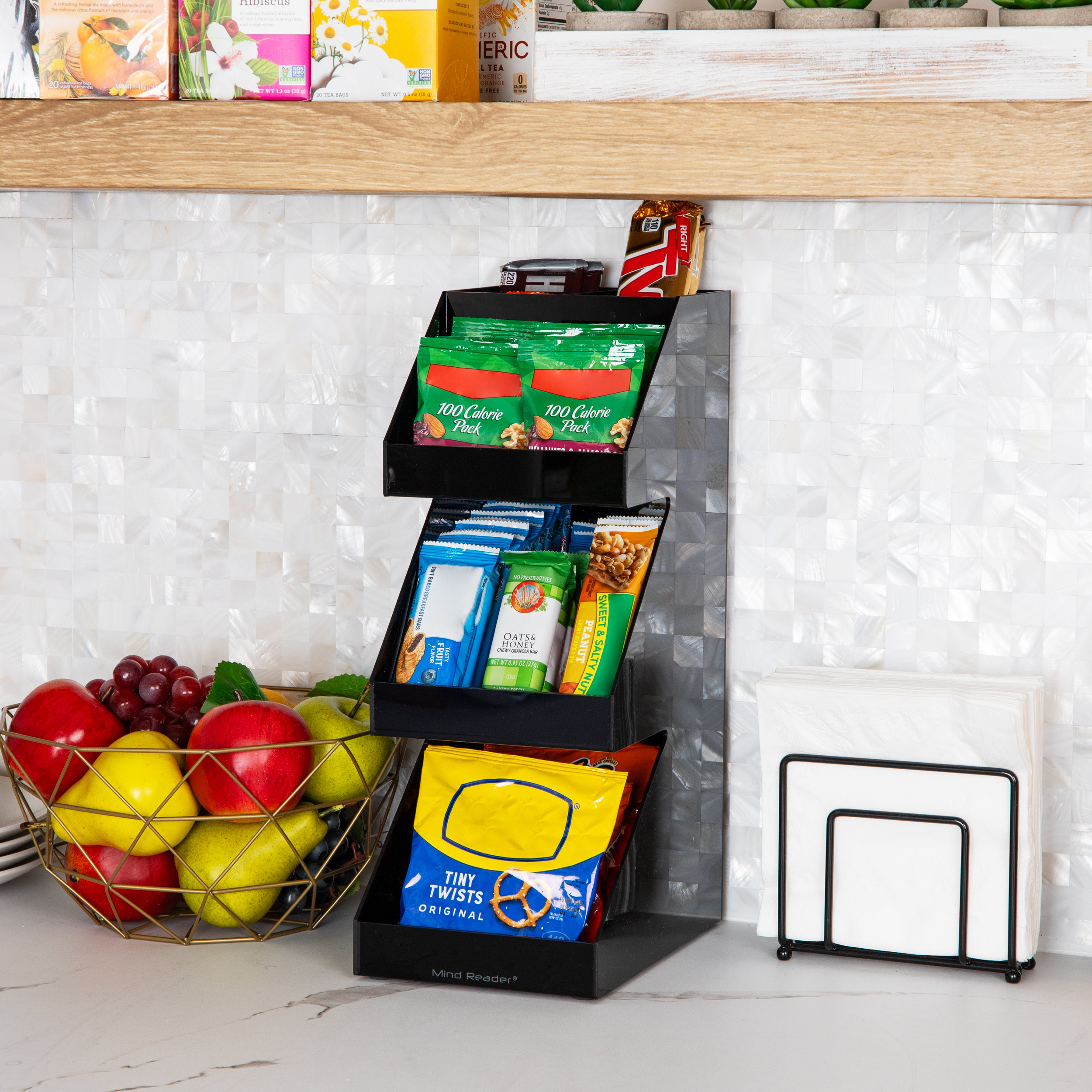 Mind Reader Coffee Tea Utensil and Condiment Station, Countertop ...