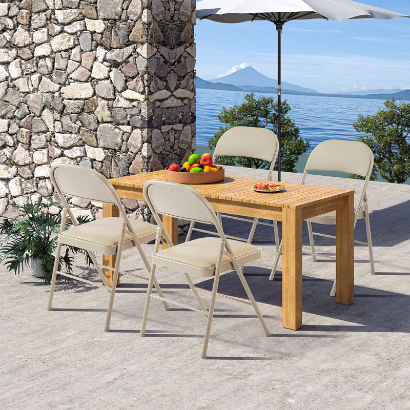 Inbox Zero Marinke Padded Upholstered Metal Folding Event Chairs with ...