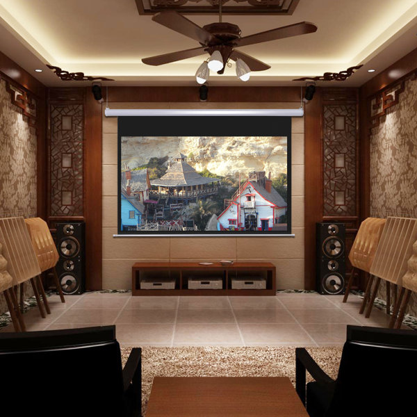 Yescom White 44.875'' x 80'' Electric Wall/Ceiling Mounted Projector ...