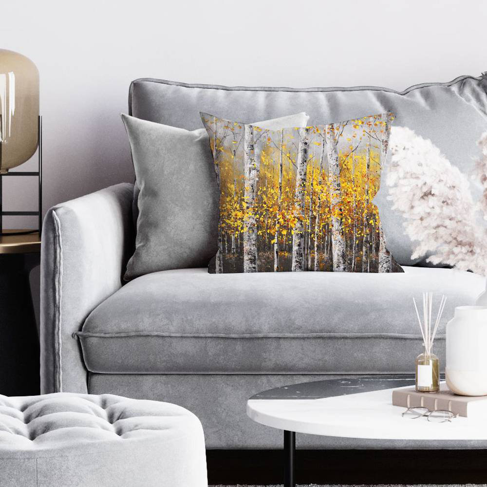 Begin Edition International Inc. Sunny birch trees - 16"x16" Throw ...