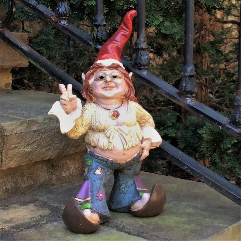HomeStyles Nowaday Gnome Hippie Janice "Chick" Garden Statue & Reviews ...
