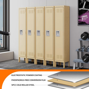 Steelcube Metal 1 - Tier 12'' Gym & Locker Room Locker with Padlock ...