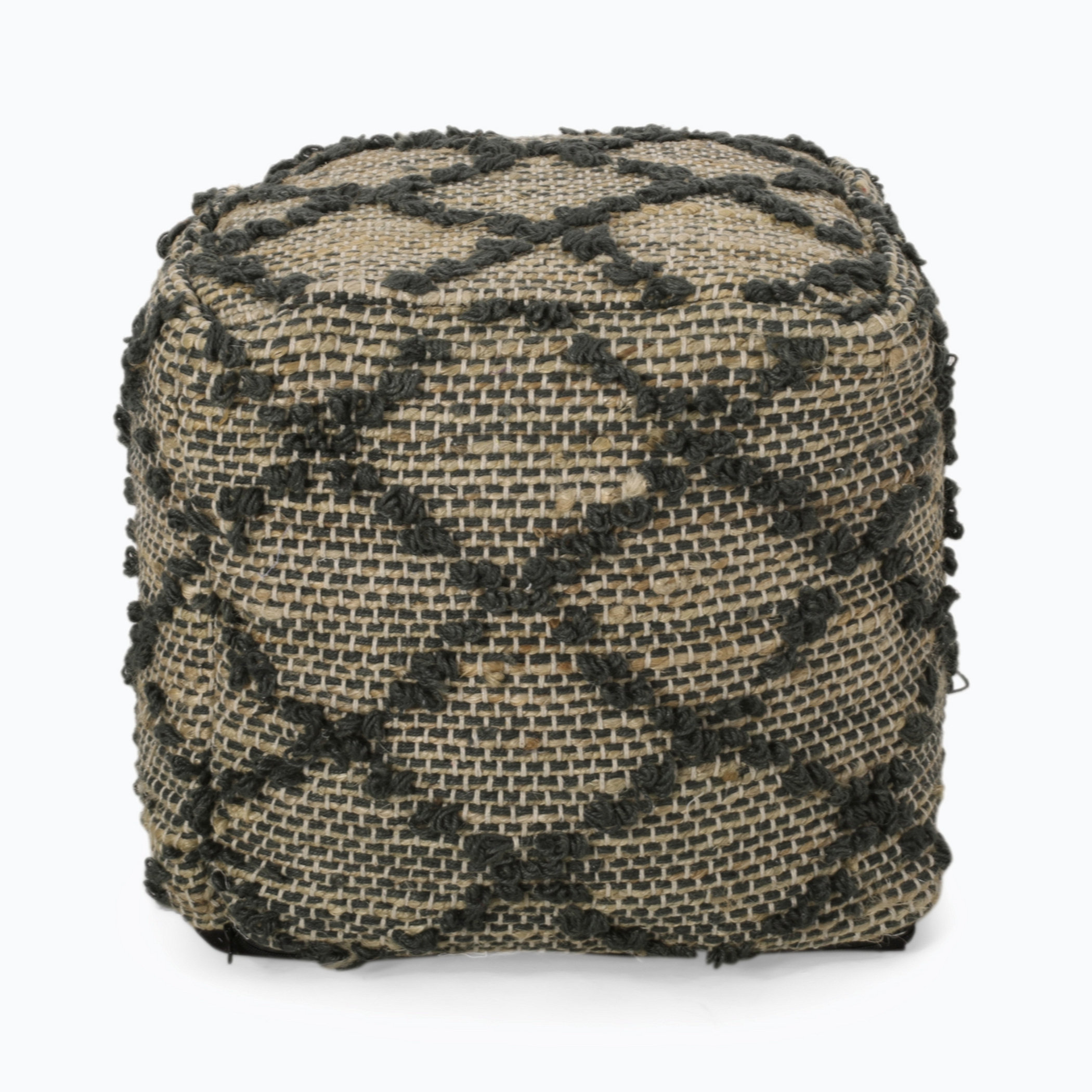 Union Rustic Square Geometric Pouf Ottoman | Wayfair