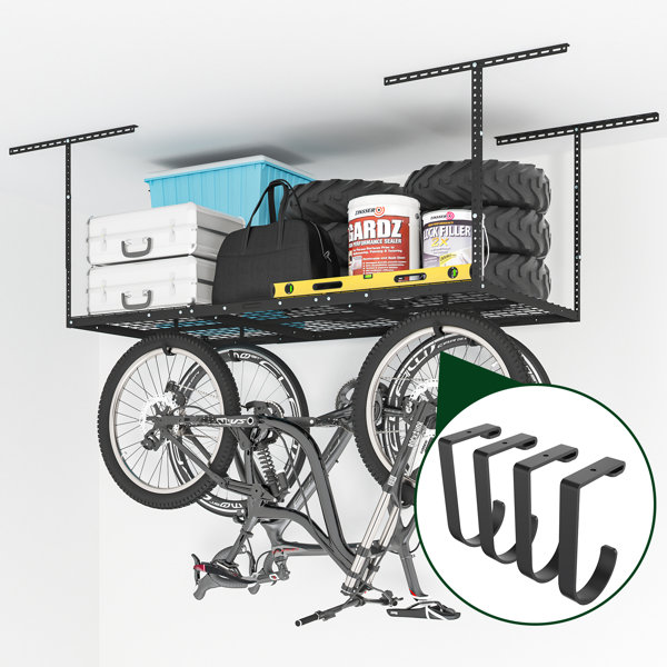 Rebrilliant Maryorie Steel Height -Adjustable Ceiling Mounted Rack ...