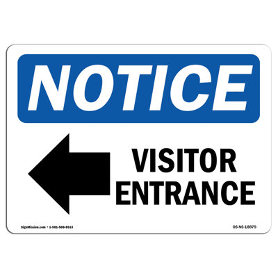 SignMission Osha Notice Visitor Entrance Sign with Symbol | Wayfair