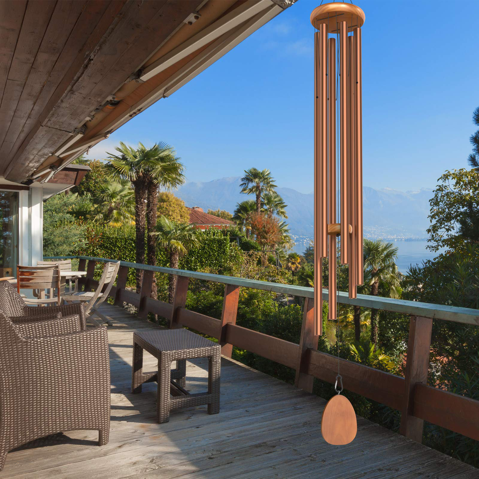 Arlmont & Co. Extra Large Bronze Wind Chimes For Outside Deep Tone, Big ...