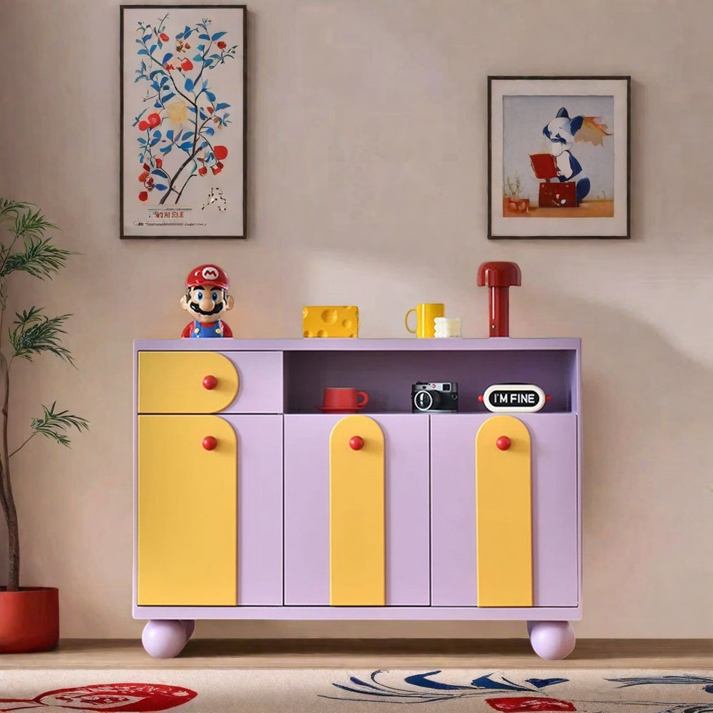 Wu's StylishVault Color-Block Entryway Cabinet | Wayfair