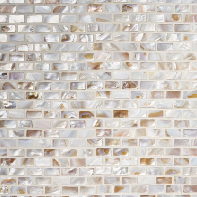 Bond Tile Baroque 0.25" x 0.75" Seashell Brick Joint Mosaic Wall Tile ...