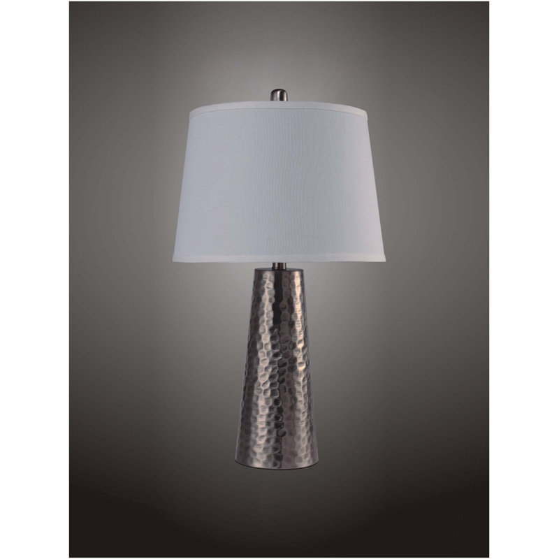 Latitude Run® 25"H Silver Leaf Hammered Table Lamp | Wayfair