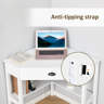 Latitude Run® White Triangle Corner Desk with Drawer & Storage Shelves ...