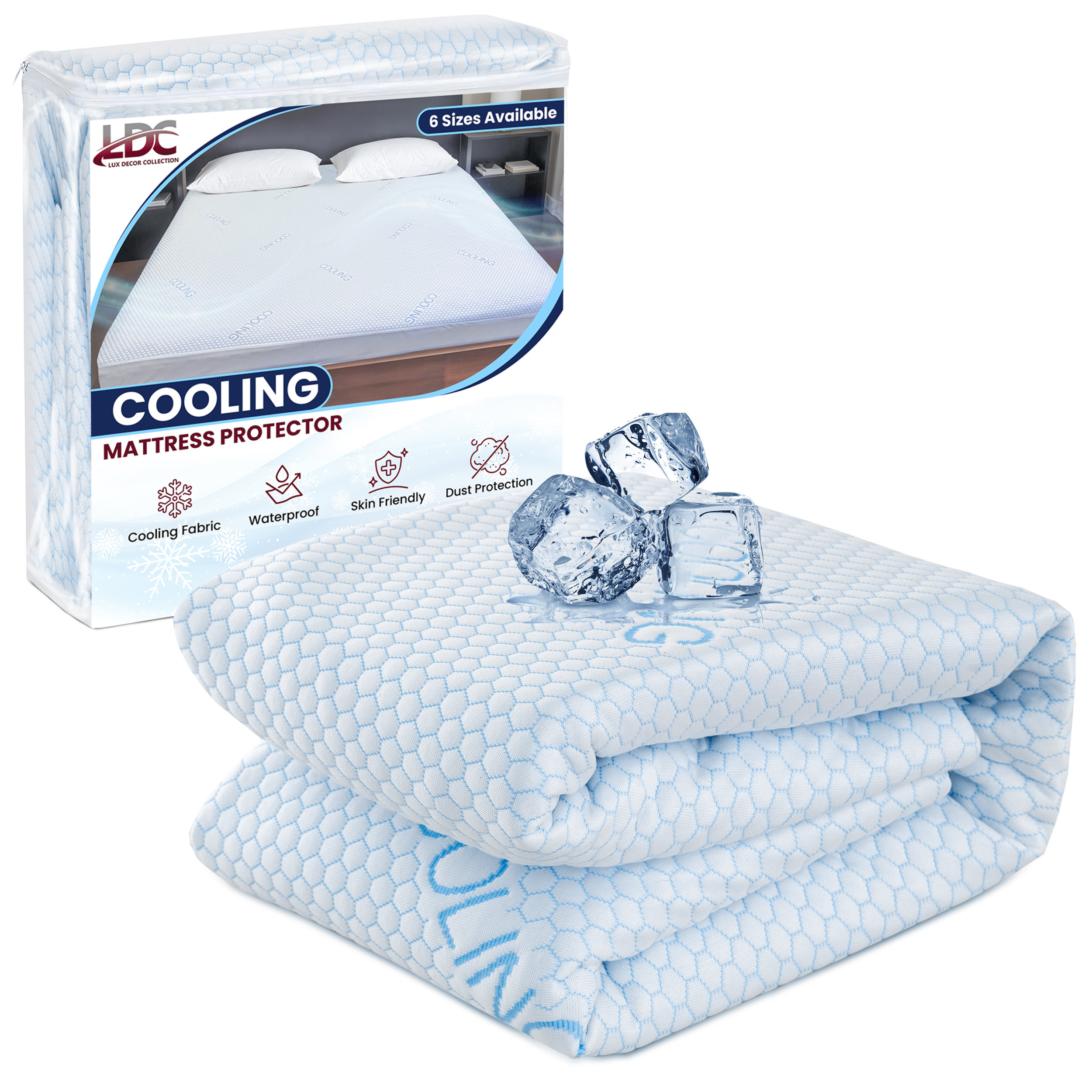 Lux Decor Collection Waterproof Cooling Mattress Protector ...