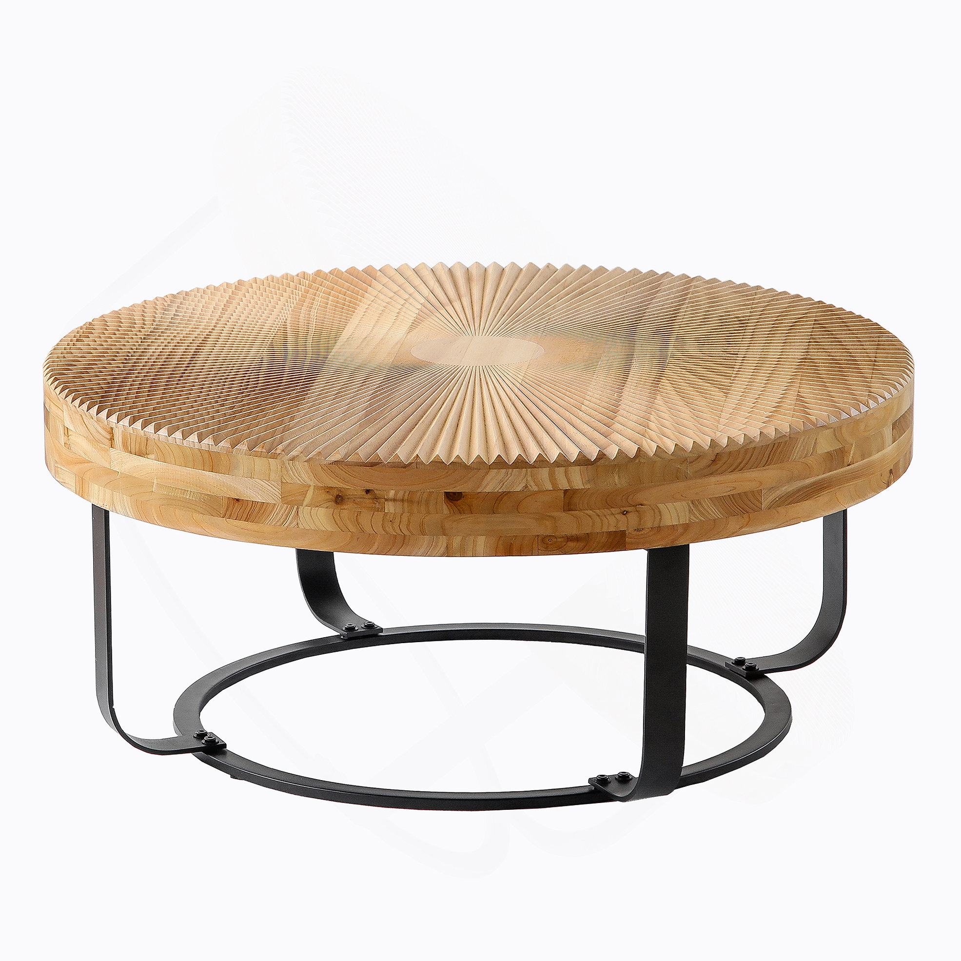 George Oliver Modern round coffee table Wooden carving pattern coffee ...