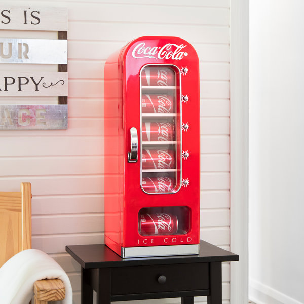 Coca-Cola Vending Machine Mini Fridge 12V DC 110V AC 10 Can Cooler, Red ...