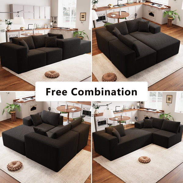 Wrought Studio 107.8" 2 - Piece No Assembly Required Upholstery Sofa ...