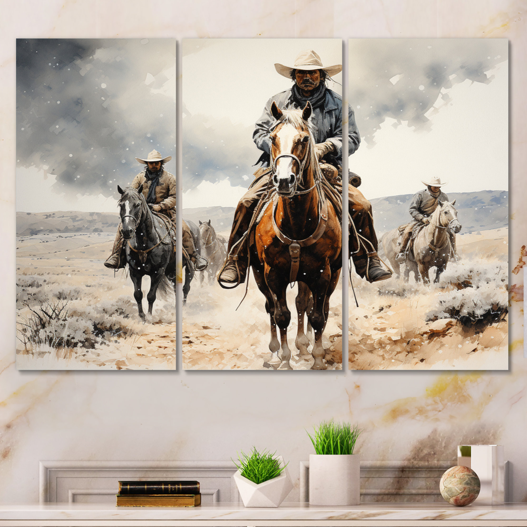 Union Rustic Western Dust And Grit I - Western Canvas Art Print Set ...