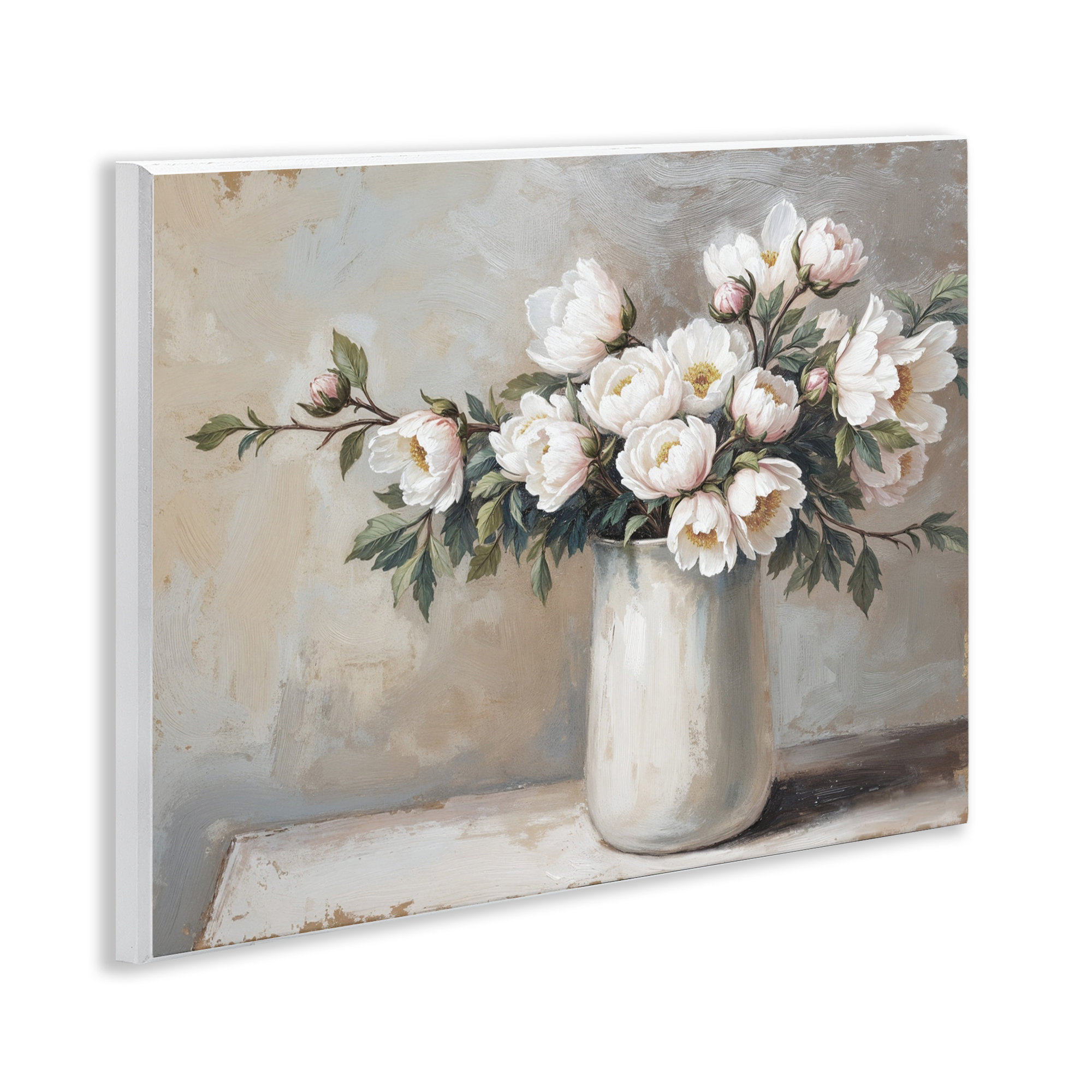 Ophelia & Co. White Flowers in Vase Still Life Wall Plaque, design by ...