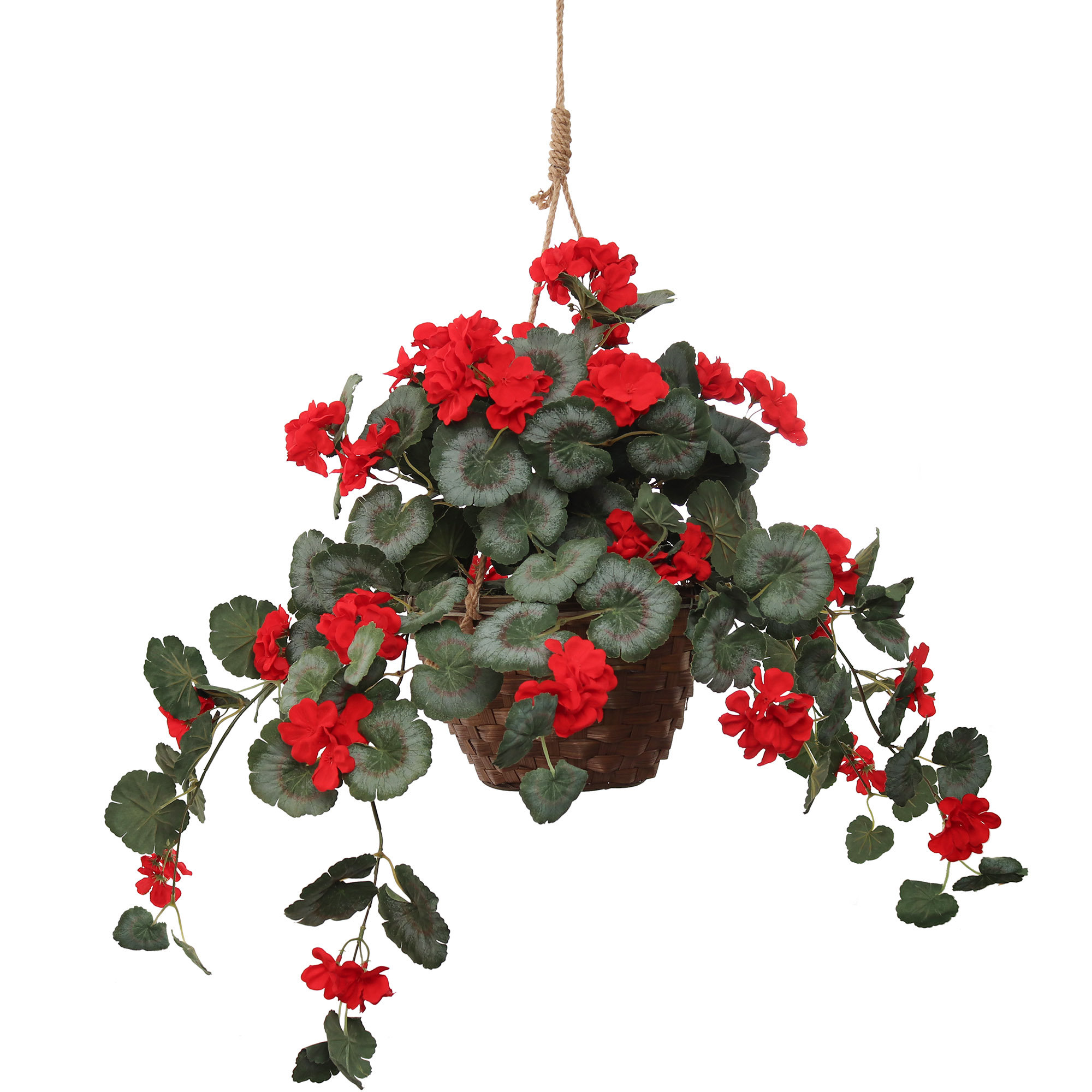 Primrue Silk Hydrangea Hanging Basket - Floral Arrangement in Basket ...