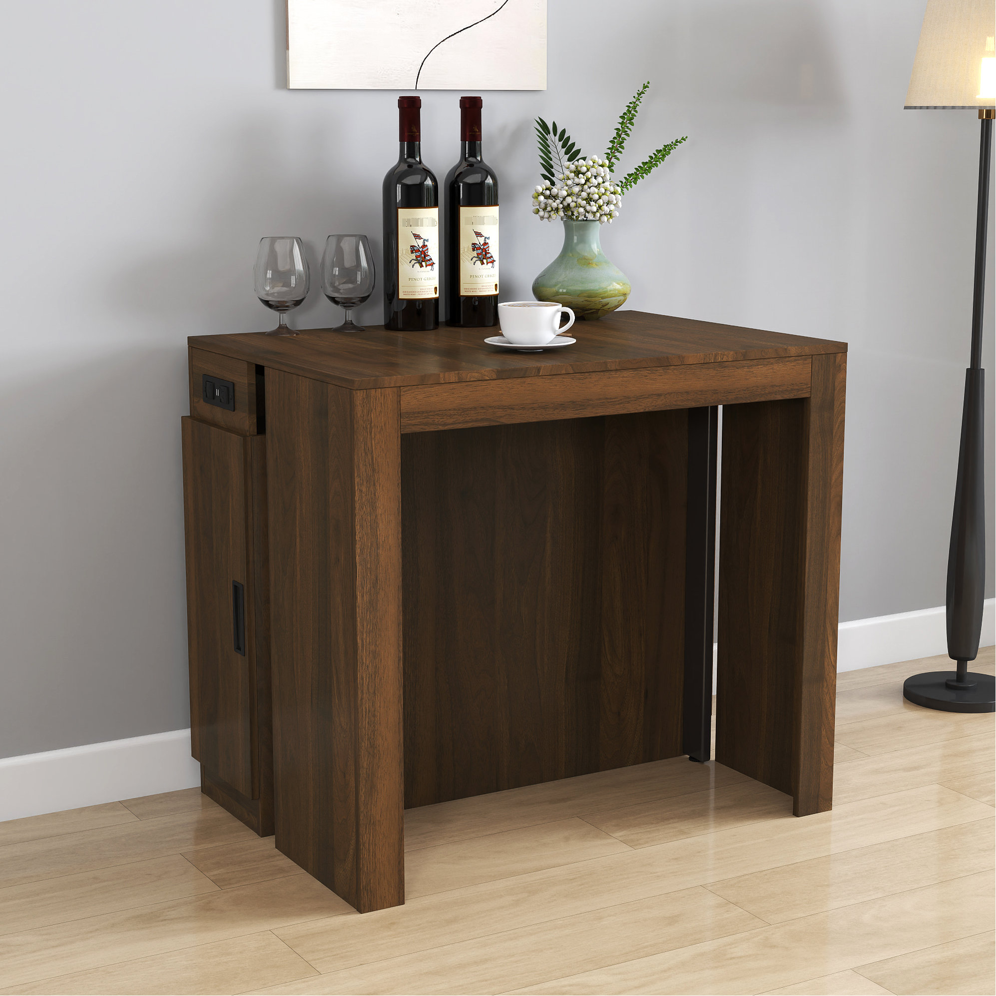 Ebern Designs Multifunctional Expandable Table With Storage For ...