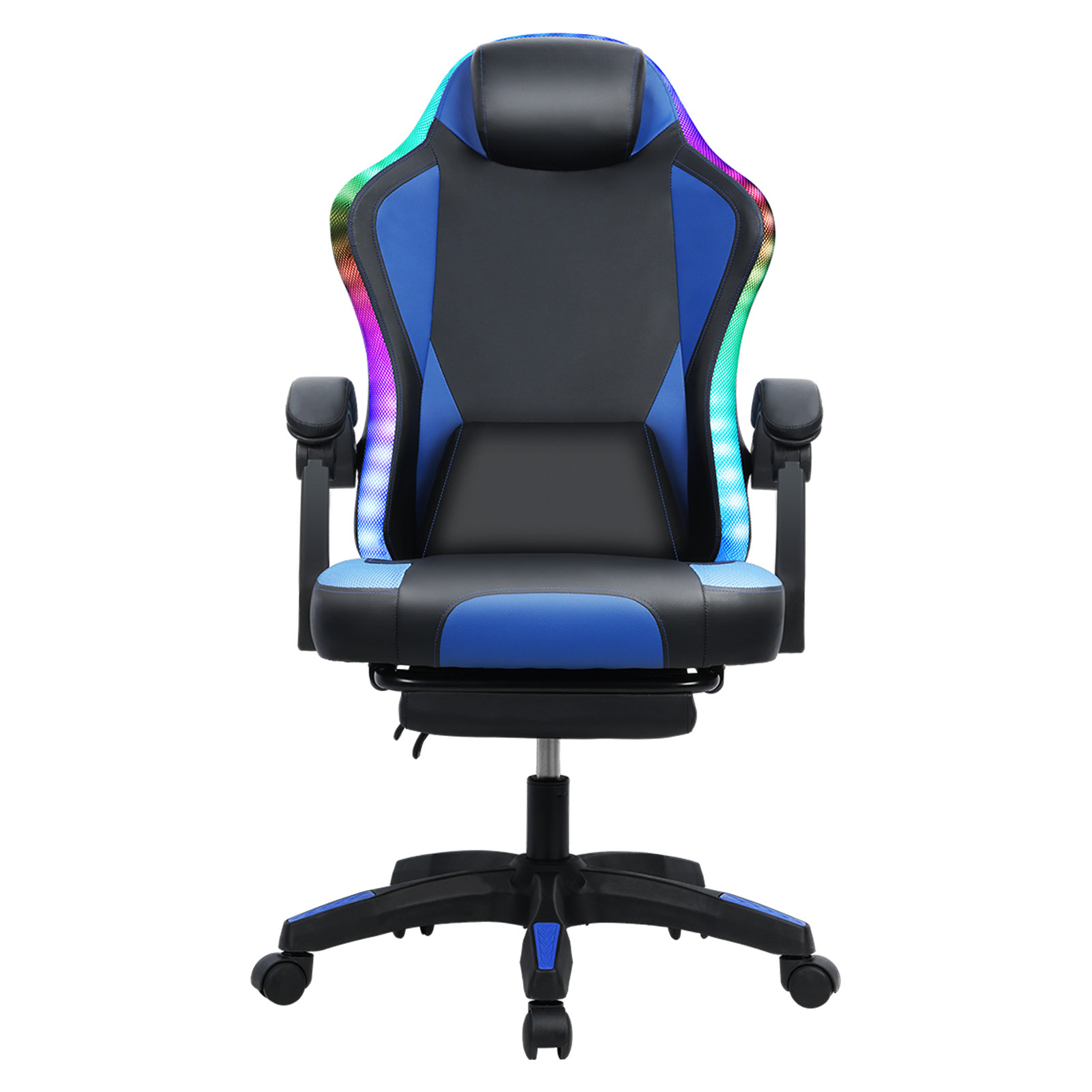 Brayden Studio Gaming Chair with LED Light,Massage Computer Chair with ...