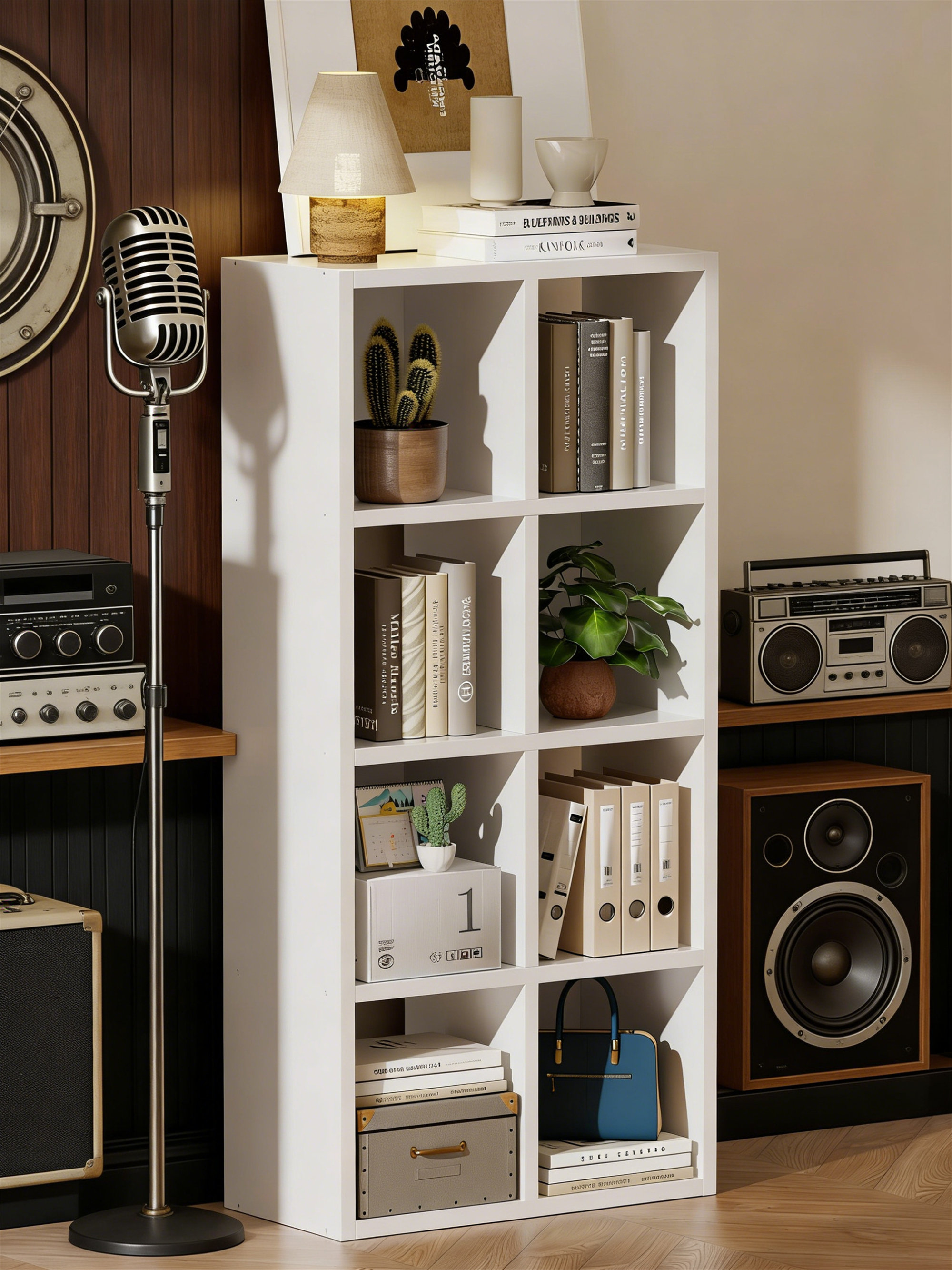 17 Stories 8-Cube Storage Organizer, Fits 11" Bins, Stackable, Vertical ...