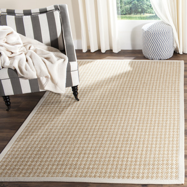 Gracie Oaks Glendon Natural Fiber Houndstooth Rug & Reviews | Wayfair
