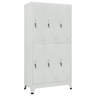 Benjara Nova Locker Cabinet, 6 Storage Compartments, Gray Steel, 71 ...
