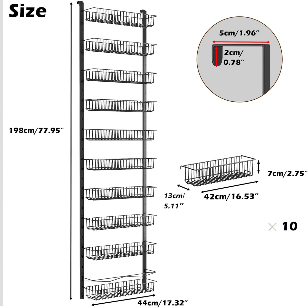 Prep & Savour Cabinet Door Spice Rack with Adjustable Racks | Wayfair