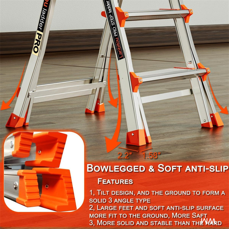 WFX Utility™ Aluminum 5 Step Ladder with Handrails | Wayfair