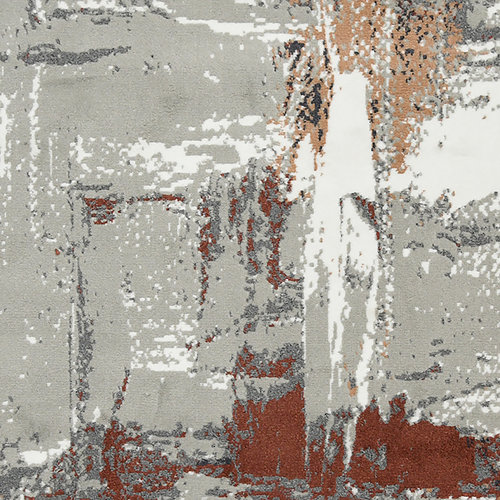 17 Stories Nemaha Transitional Abstract Durable Performance Red/Gray ...