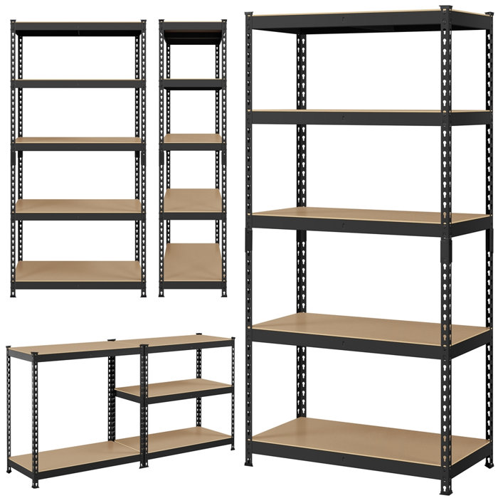 The Twillery Co.® Lundys 5 Tiers Adjustable Metal Storage Shelving ...