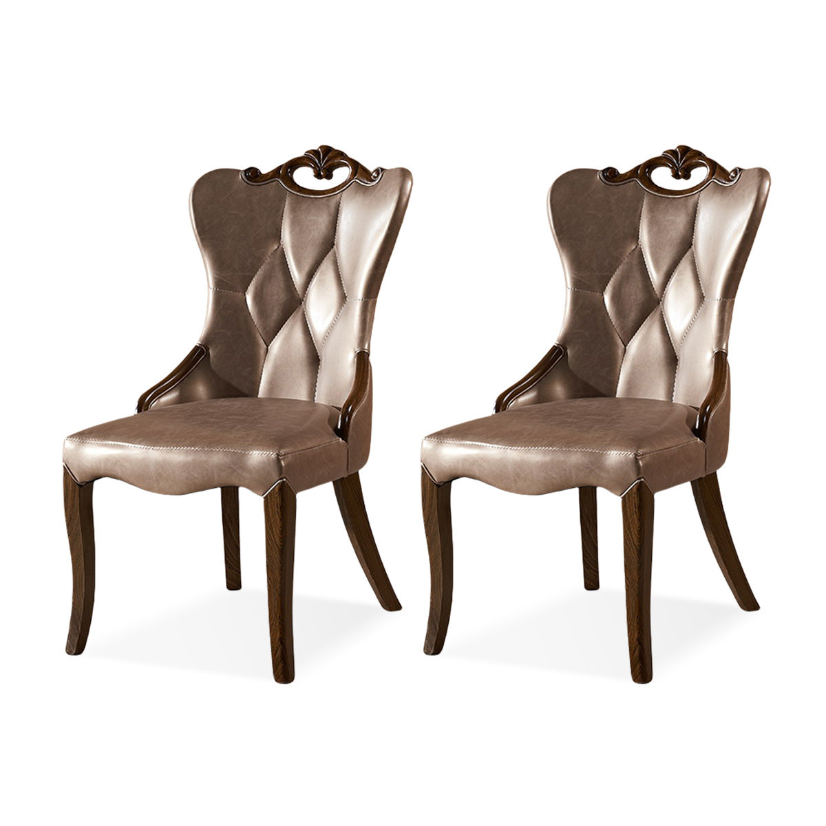 Decordreamss 19.69" Brown Solid back side Chair(Set of 2) - Wayfair Canada