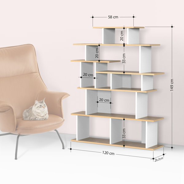 Ebern Designs Avalinn Freestanding Bookcase | Multi-Level Storage ...