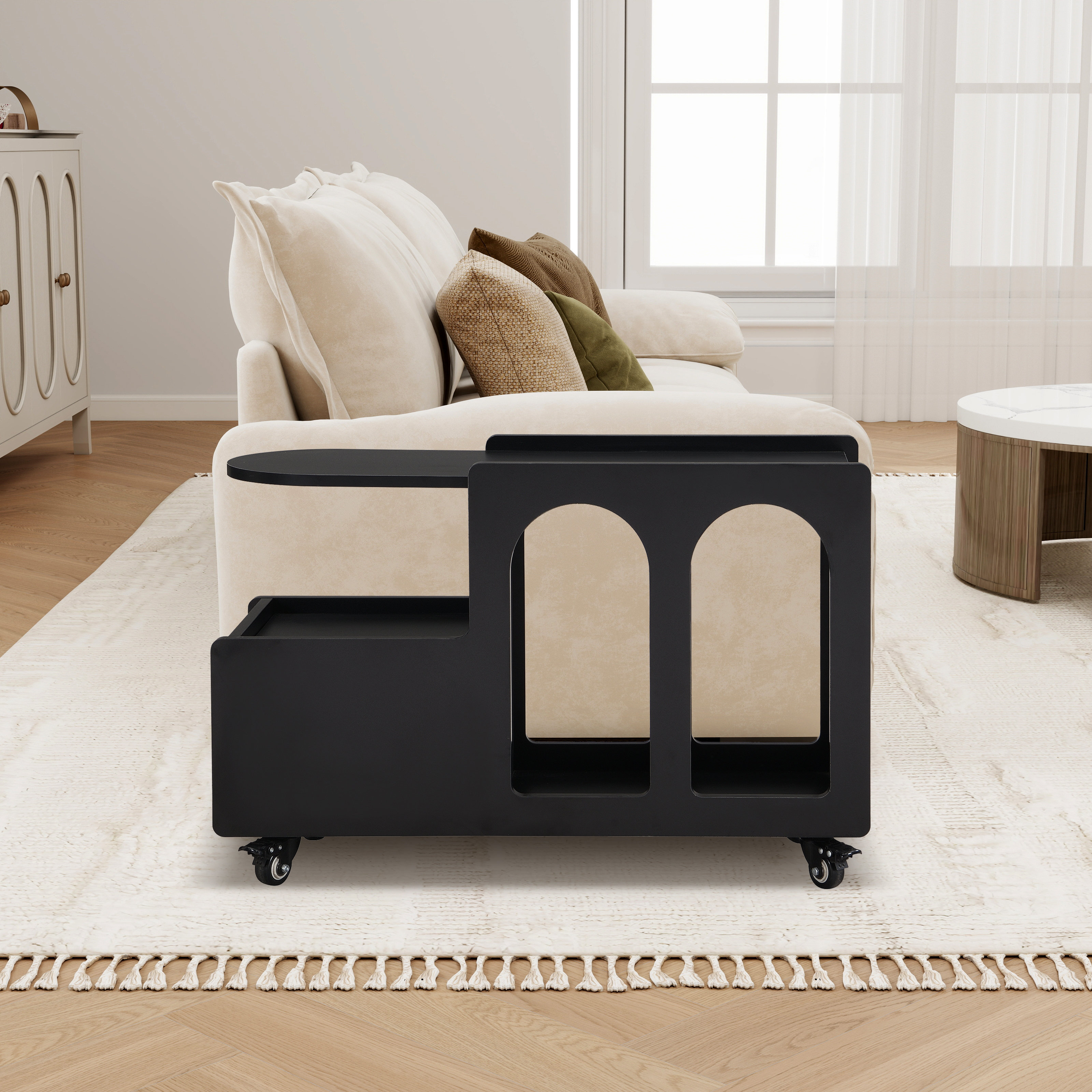 Latitude Run® Mobile End Table With Lockable Wheels - Wayfair Canada